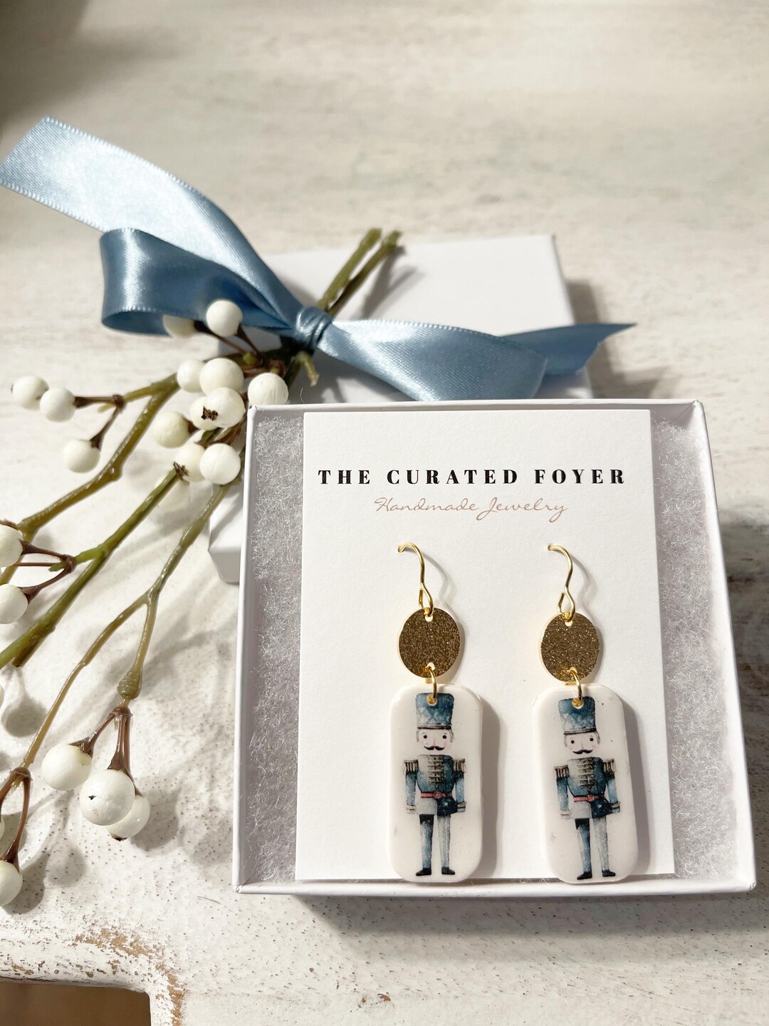 Nutcracker Earrings: Handmade Polymer Clay Christmas Jewelry - Etsy