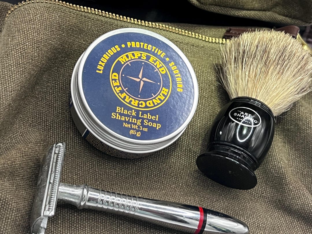 Black Label Shave Soap, 3oz Tin, Lavender & Sandalwood, Maps End ...
