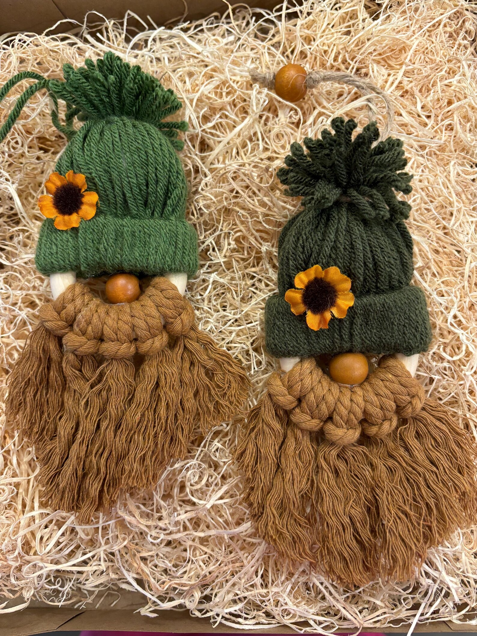 Handmade Macrame Gnome Ornaments for Christmas, Holiday or Home Decor ...