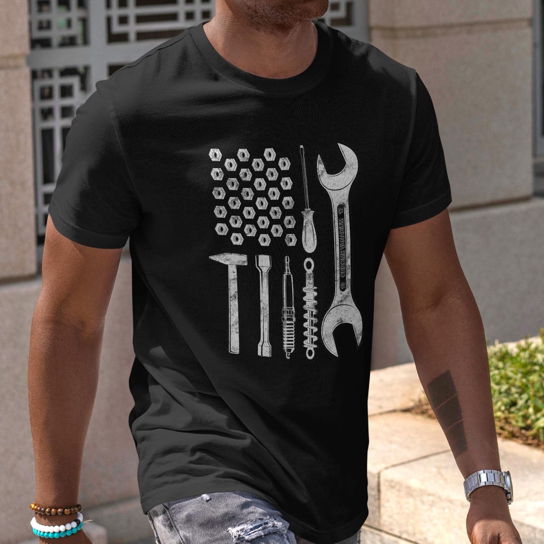 American Flag Garage Tools T-shirt: Patriotic Mechanic Tee - Etsy