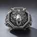 Wolf Head Signet Pattern Men Ring 925 Sterling Silver Jewelry Handmade ...