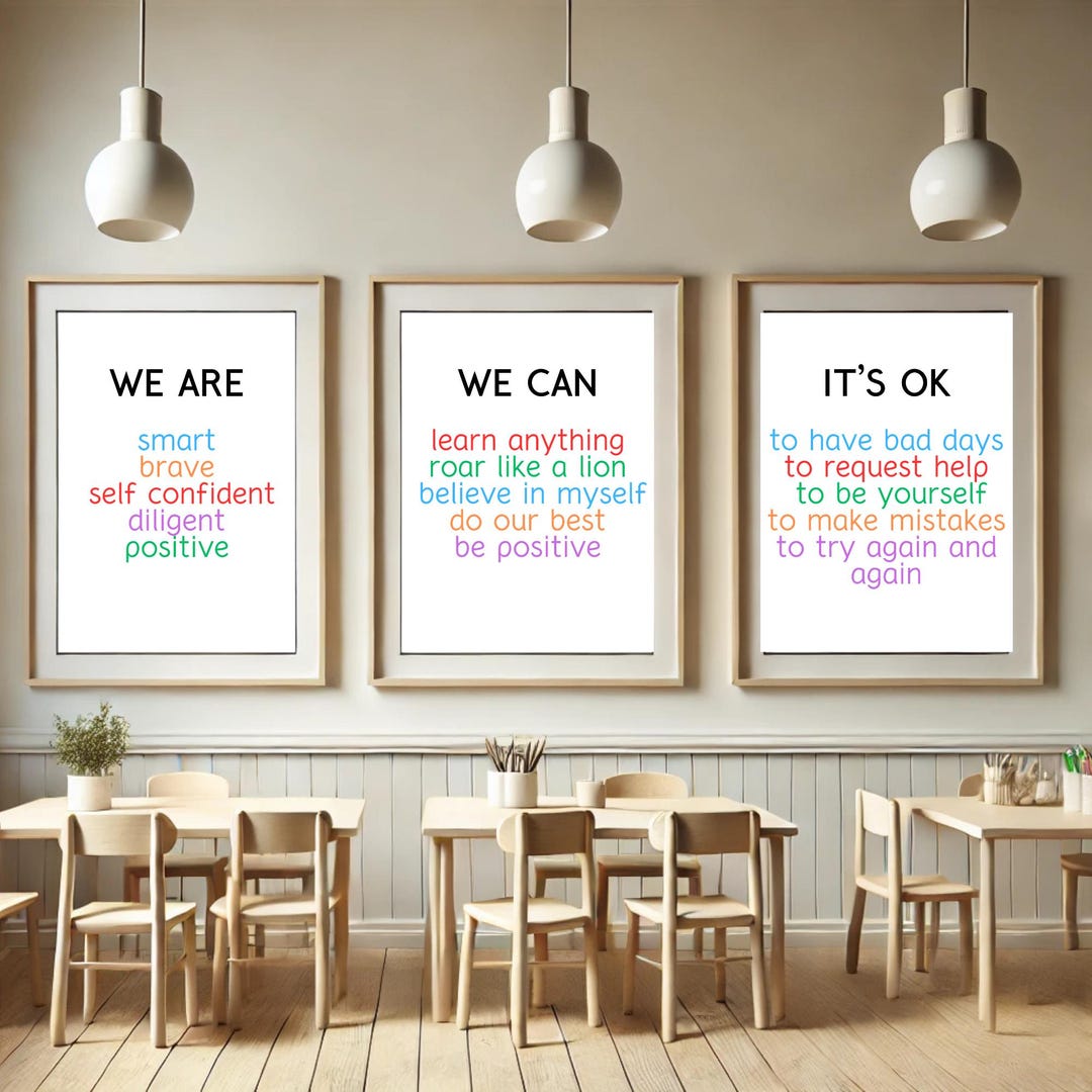 Kids Affirmation Poster Bundle | Positive Wall Art for Kids Room ...