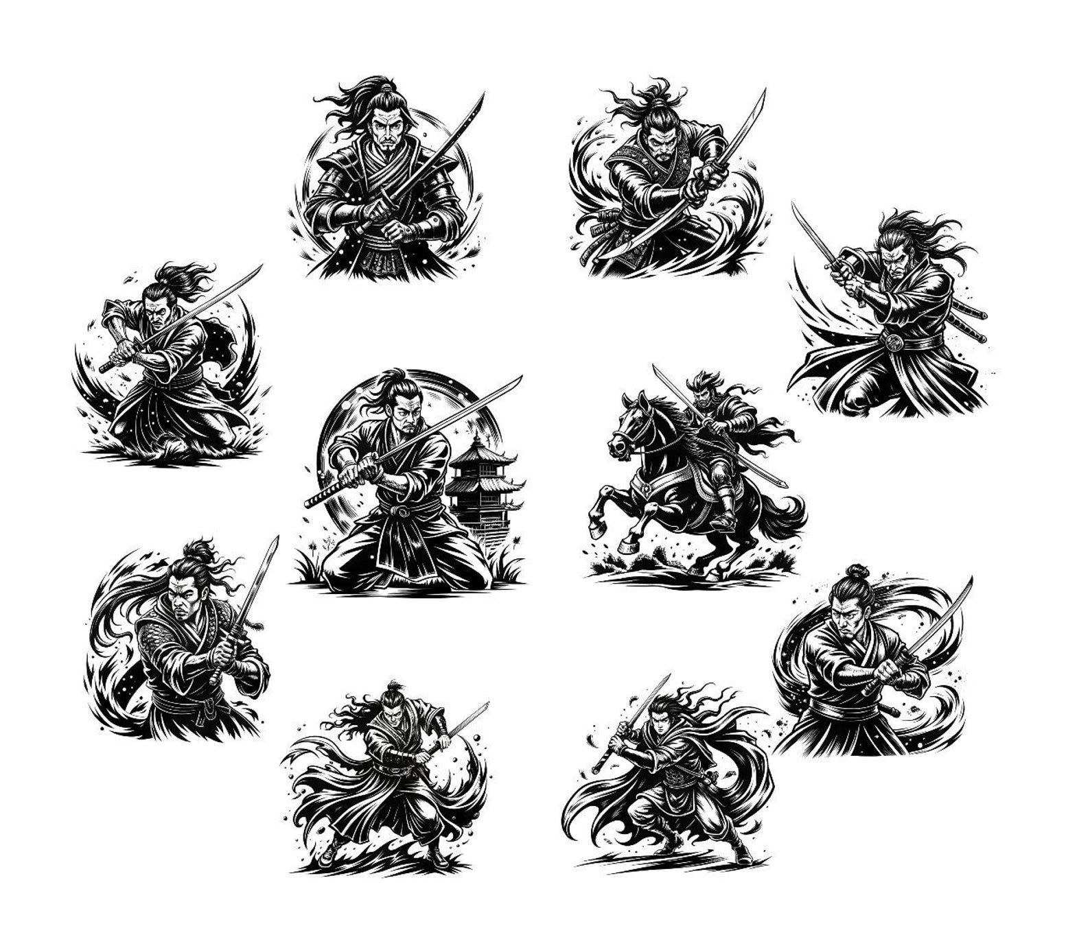 245procreate Samurai Stamp Set | Tattoo Stencil Brushes for iPad ...