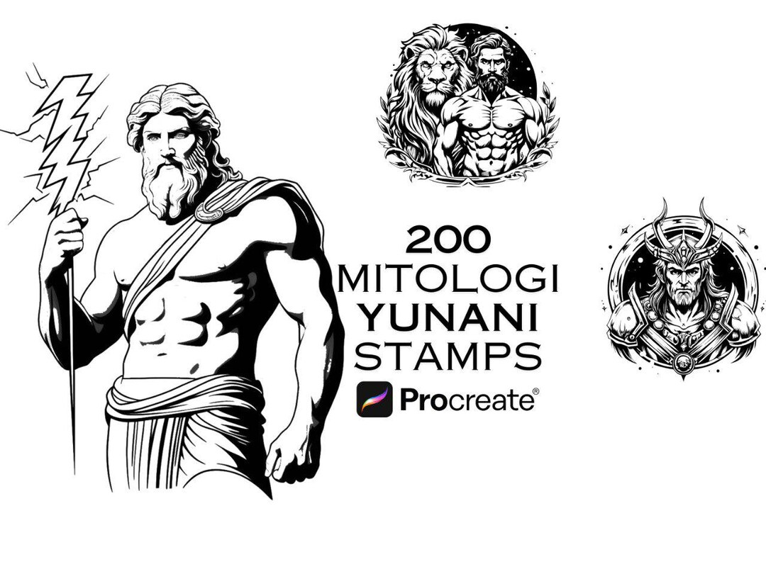200 Greek Mythology Procreate Stamps | Greek God Digital Brushes ...