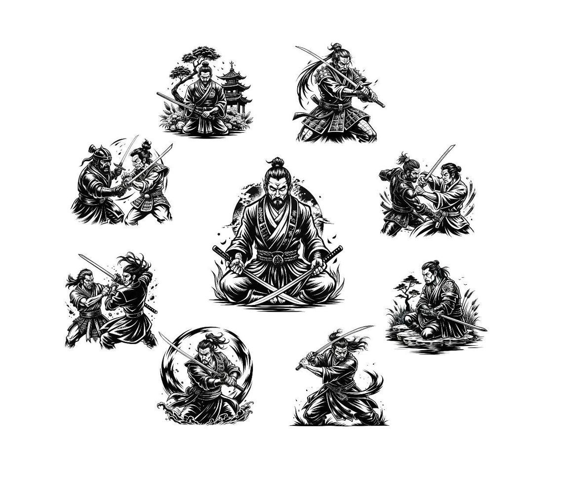 245procreate Samurai Stamp Set | Tattoo Stencil Brushes for iPad ...