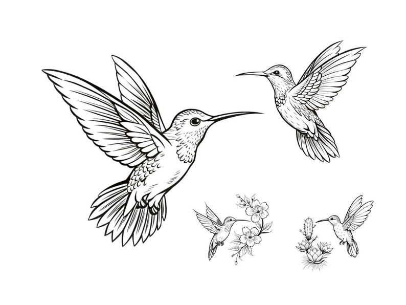Hummingbird PNG & Cut Files Bundle | 225 PNG and DXF Designs for Cricut ...