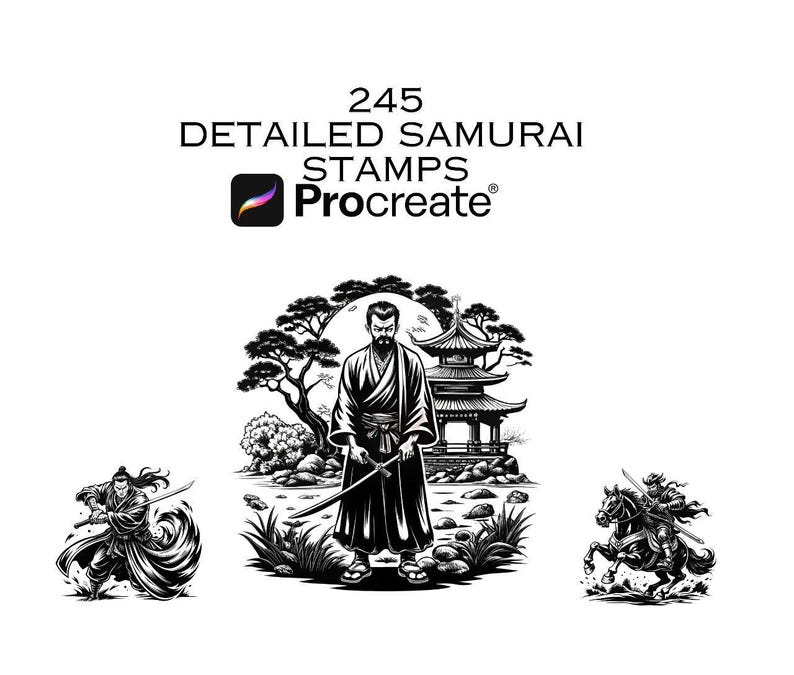 245procreate Samurai Stamp Set | Tattoo Stencil Brushes for iPad ...