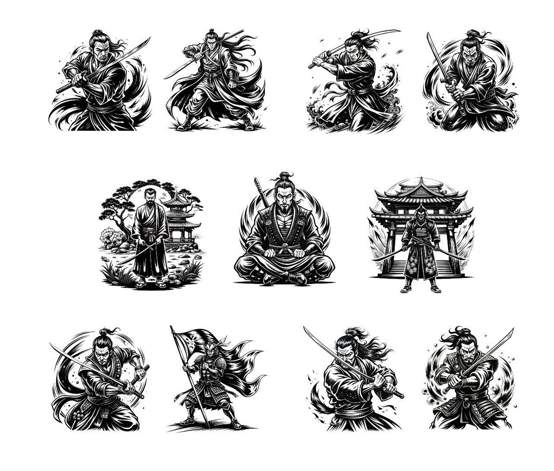 245procreate Samurai Stamp Set | Tattoo Stencil Brushes for iPad ...