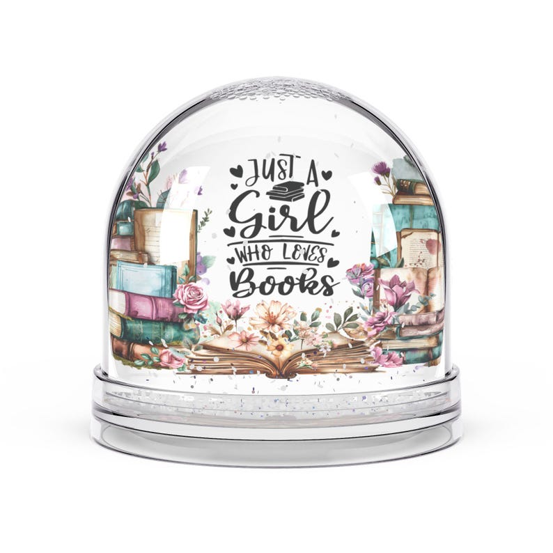 Book Lover Gift, Snow Globe, Book Worm Snow Globe, Christmas Snow Globe ...