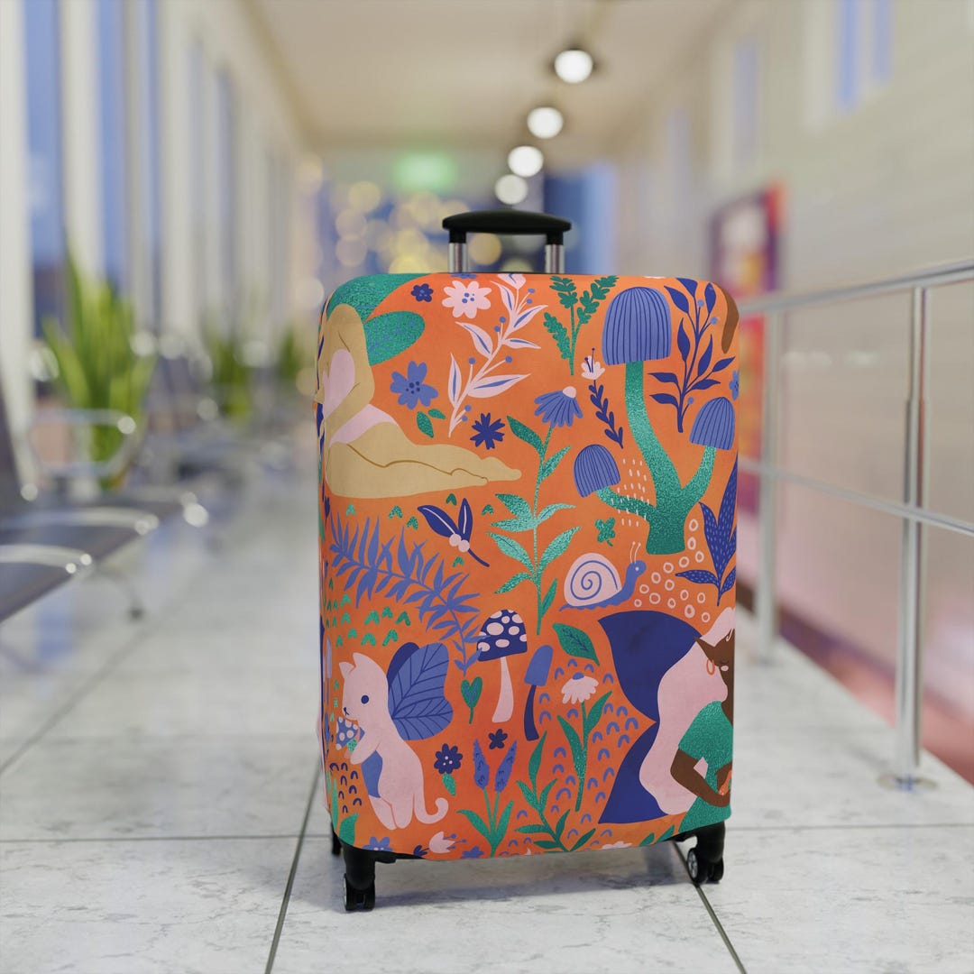 Colorful Luggage Cover With Whimsical Floral Design, Travel Accessory ...