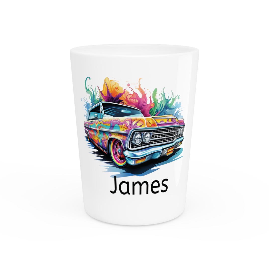 Retro Car Shot Glass: Colorful Vintage Barware Gift - Etsy