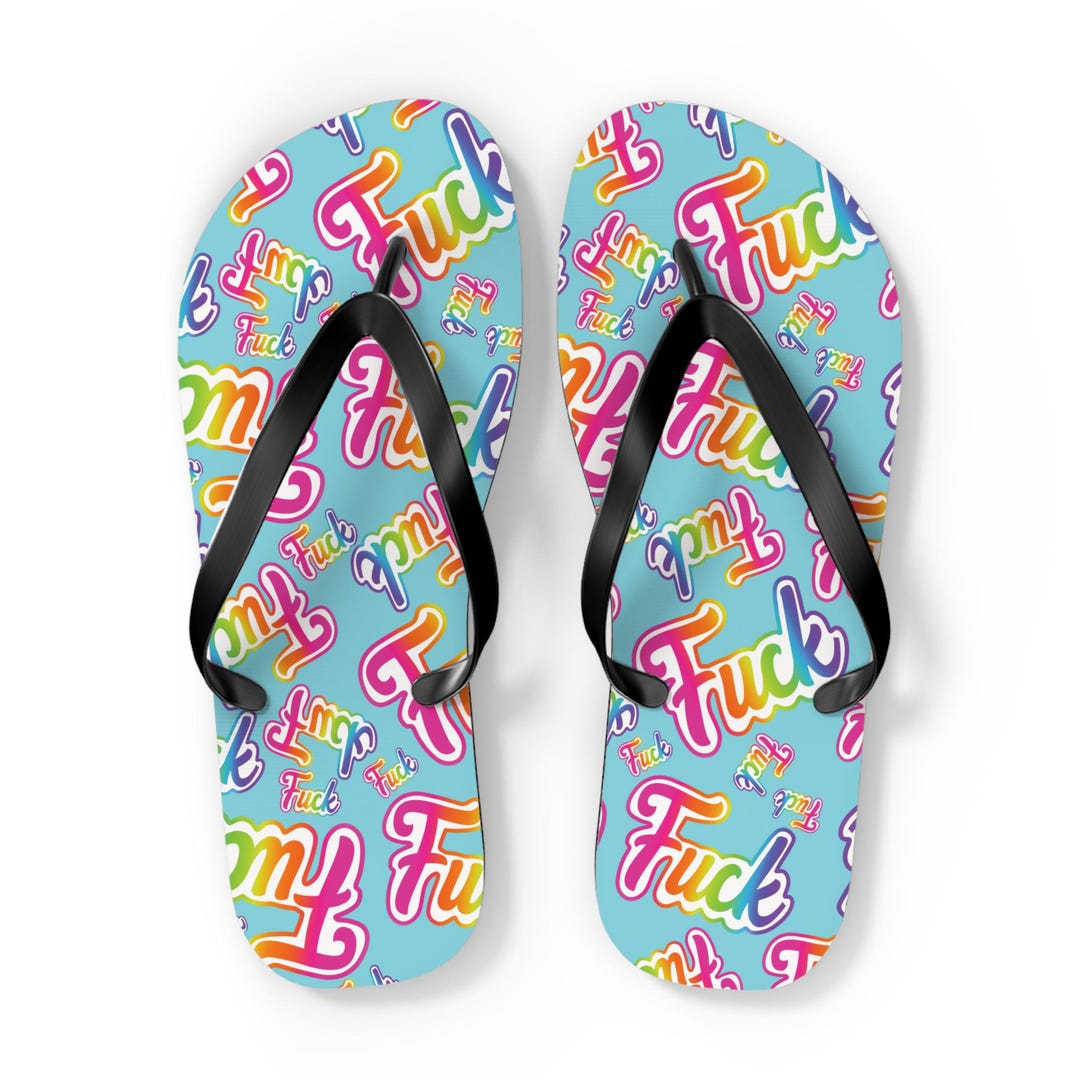 Playful Flip Flops for Fun Summer Vibes, Casual Beach Wear, Funny Gift ...