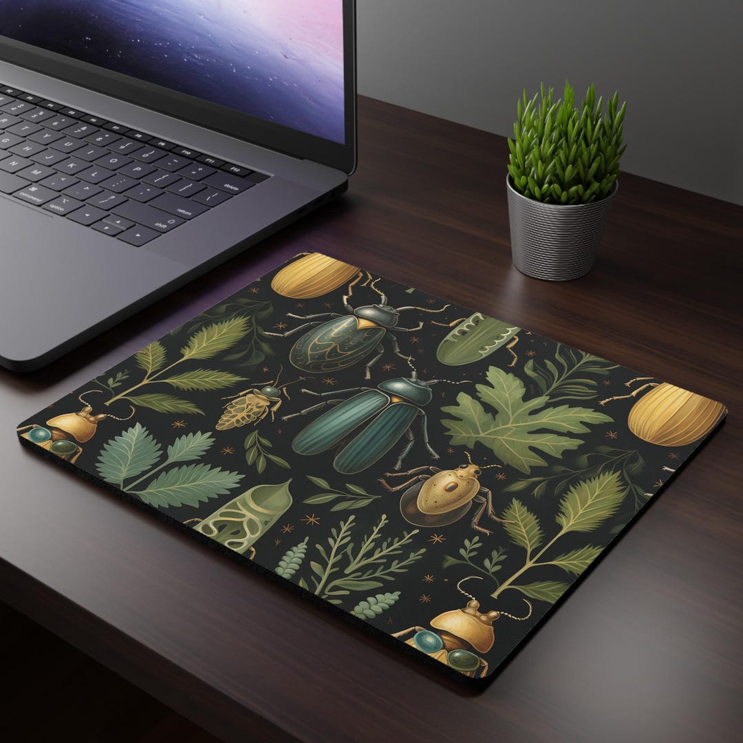 Beetle Mouse Pad, Insect Design Home Office Decor, Bug Lover Gift, Desk ...