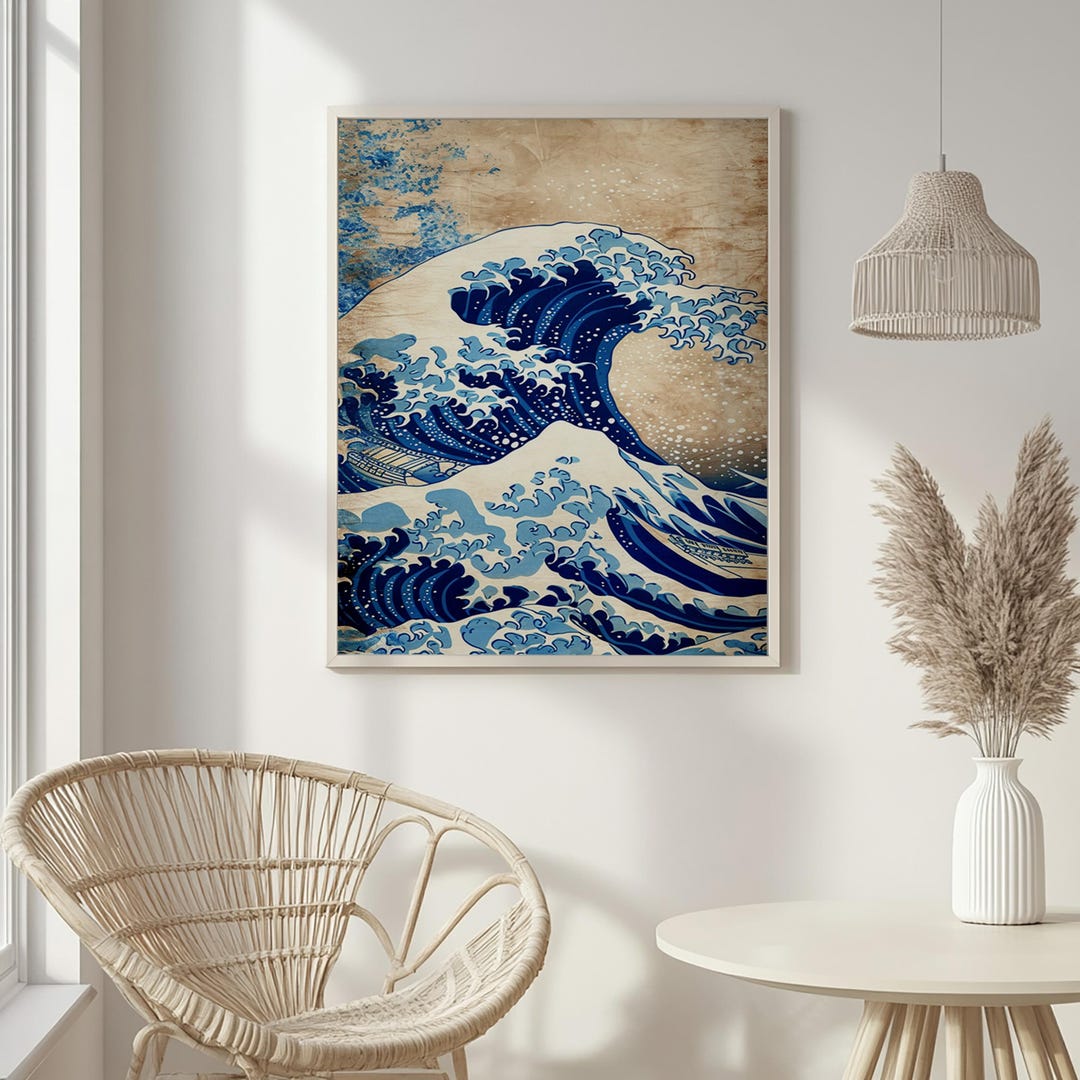 Hokusai Style the Great Wave Poster Classic Japanese Art Wall Decor ...