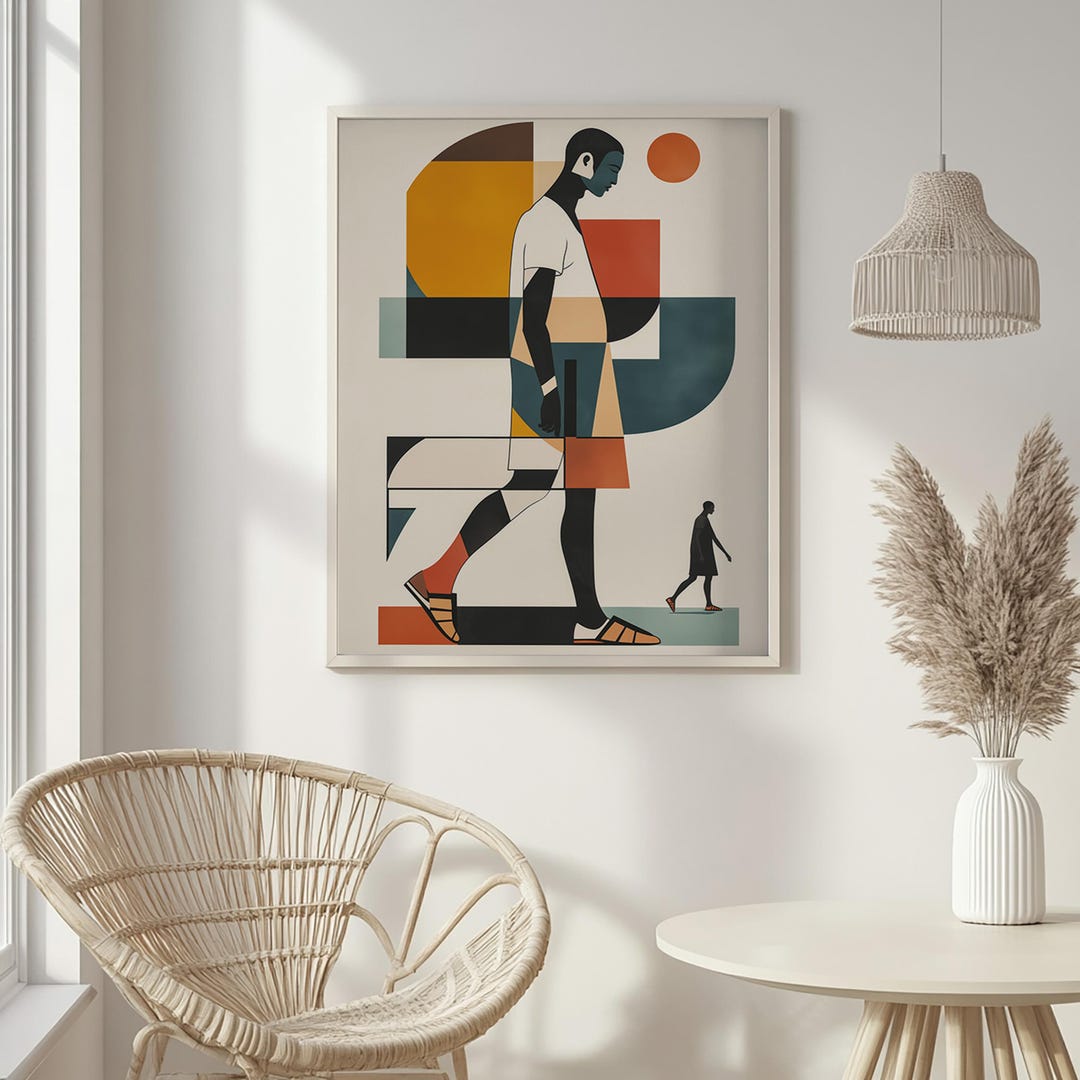 Minimalist Figure Poster Framed Wall Art Interior Decor Abstract Figure ...