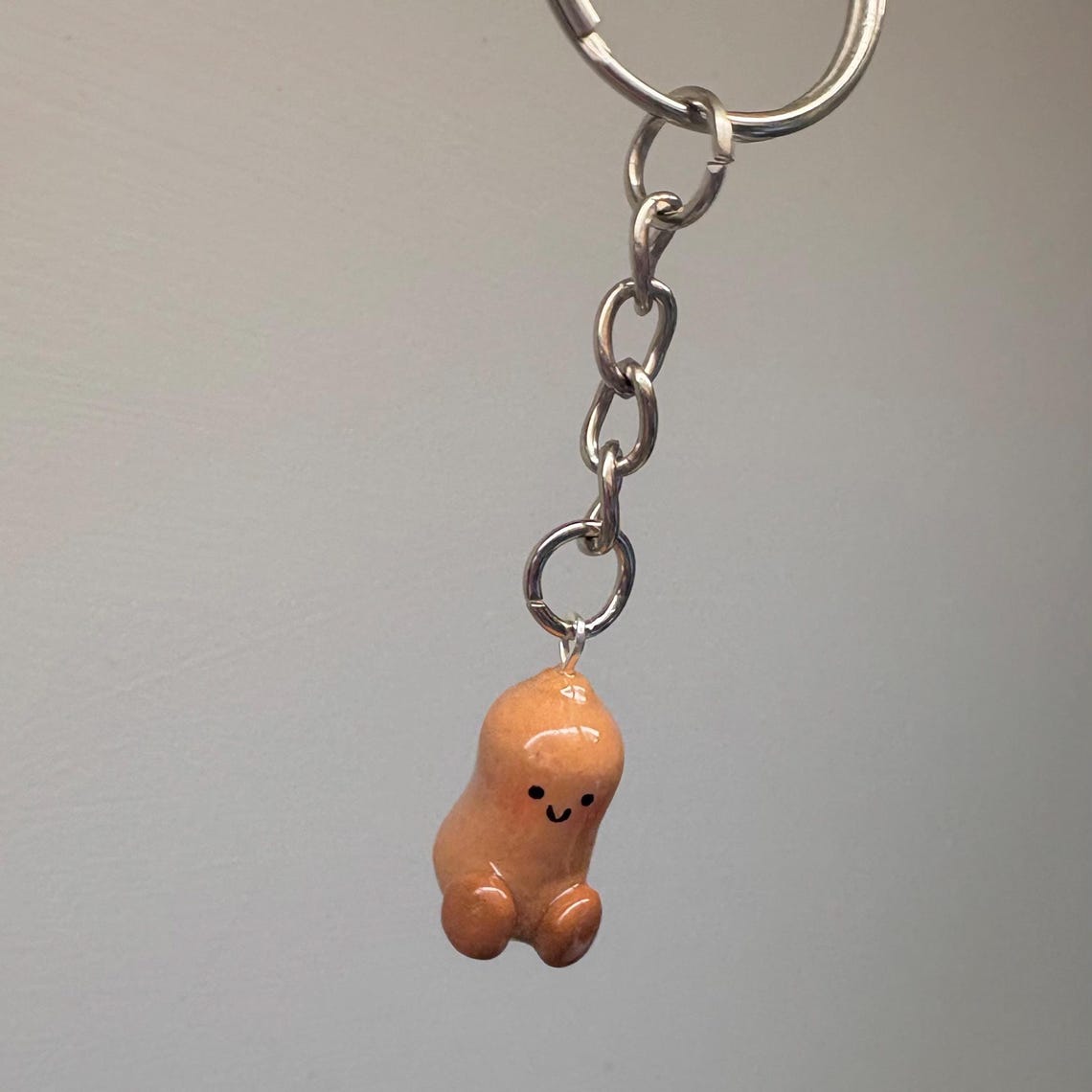 Amuseables Cute Beige Peanut Polymer Clay Key Charm - Etsy