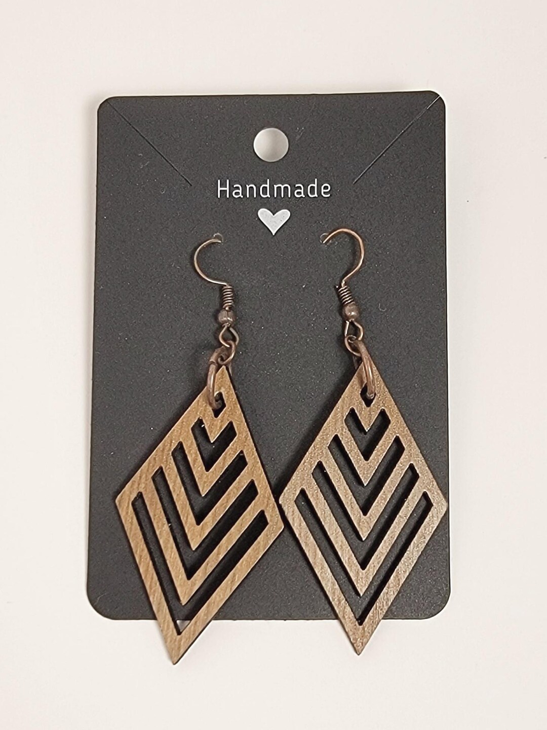 Brown Teardrop Wood Laser Cut Earrings - Etsy