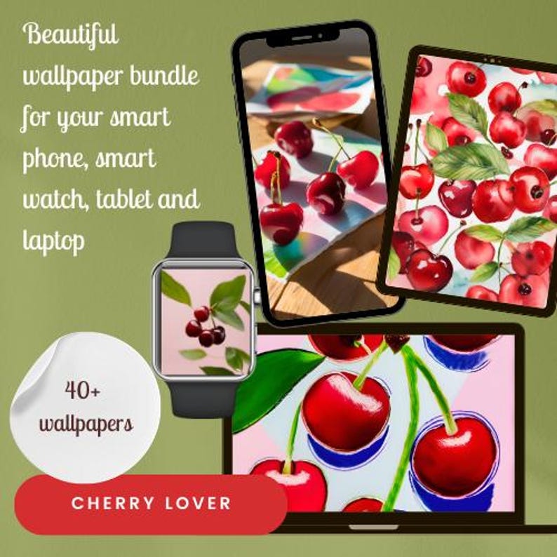 40+ Cherry Wallpaper Bundle for All Devices, Smart Phone Watch Desktop ...