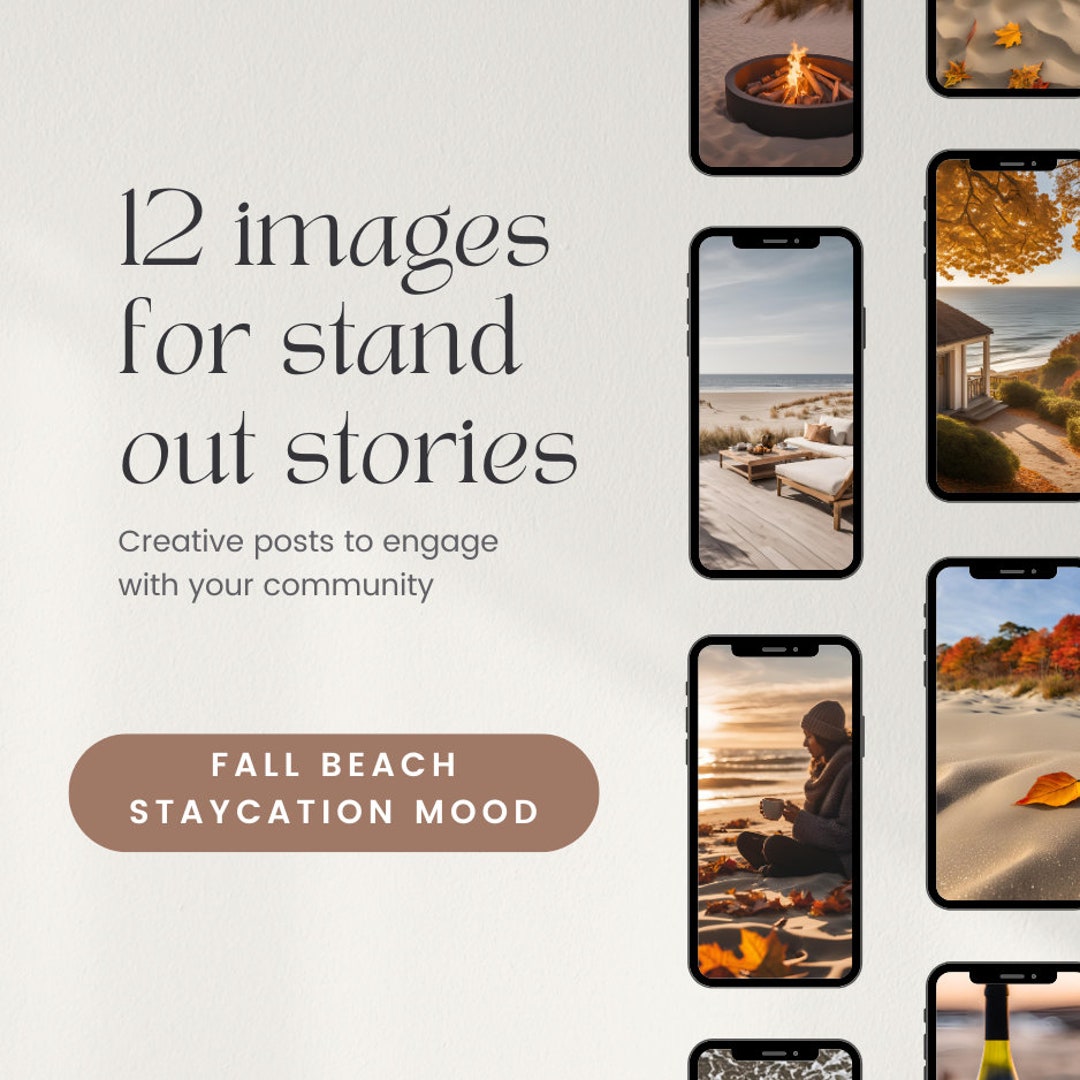 Instagram Story Background Bundle Unique Story Images Fall Autumn Beach ...