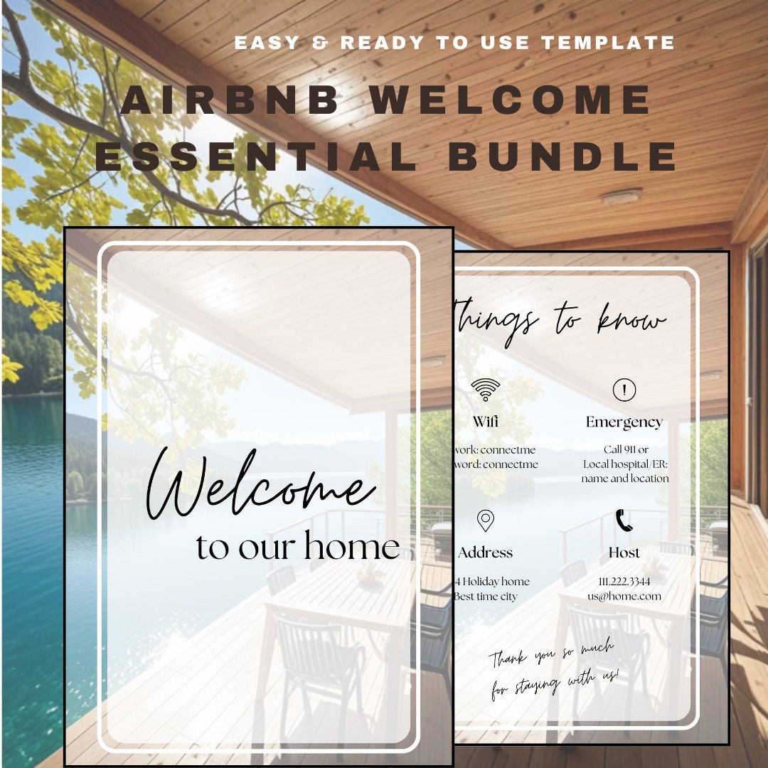 Airbnb Signs Printable Canva Template for Airbnb Home Template Welcome ...