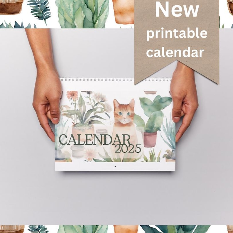 2025 Calendar 2025 Monthly Planner Landscape Boho Monthly Calendar ...