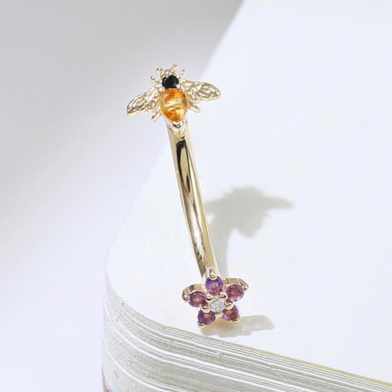 Solid gold bee jewelry - Etsy Italia