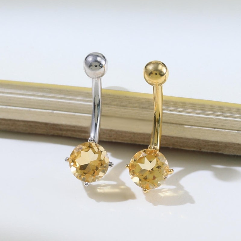 Curved Gemstone Piercing - Etsy