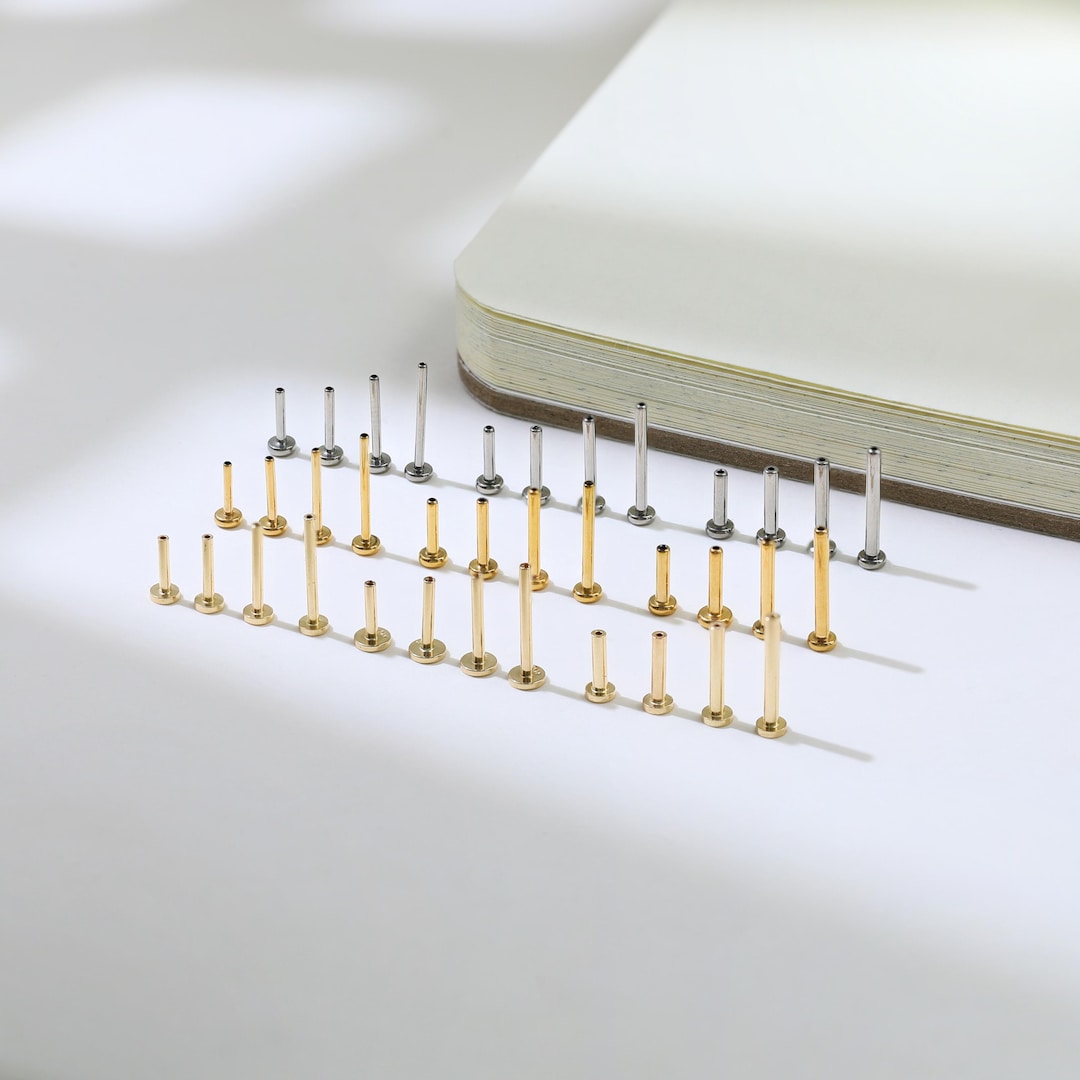 14K Solid Gold Flat Back Push Back Screw Back Titanium Flat Back for ...