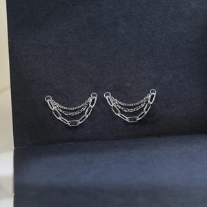 Triple Chain Attachment Minimalist Chain Accessory for Cartilage Conch ...