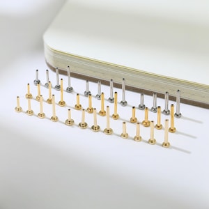 14K Solid Gold Flat Back Push Back Screw Back Titanium Flat Back for ...