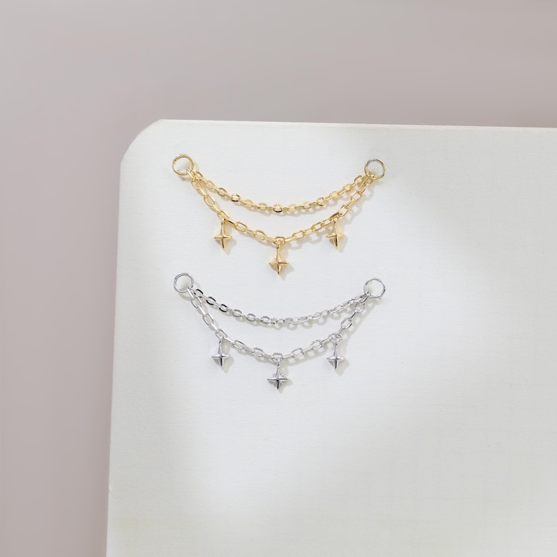 Dangle Star Chain Attachment Double Chain Accessory Nose Industrial ...