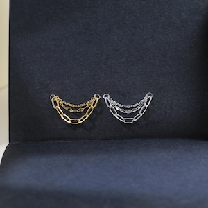 Triple Chain Attachment Minimalist Chain Accessory for Cartilage Conch ...