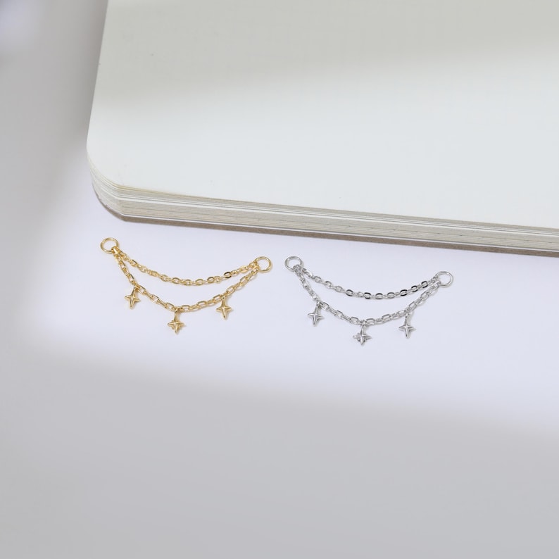 Dangle Star Chain Attachment Double Chain Accessory Nose Industrial ...