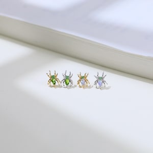 Silver Spider Chrome Diopside Tsavorite Labradorite Earring Dainty ...