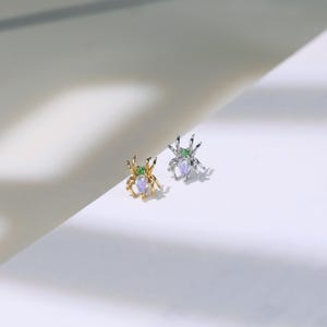 Silver Spider Chrome Diopside Tsavorite Labradorite Earring Dainty ...