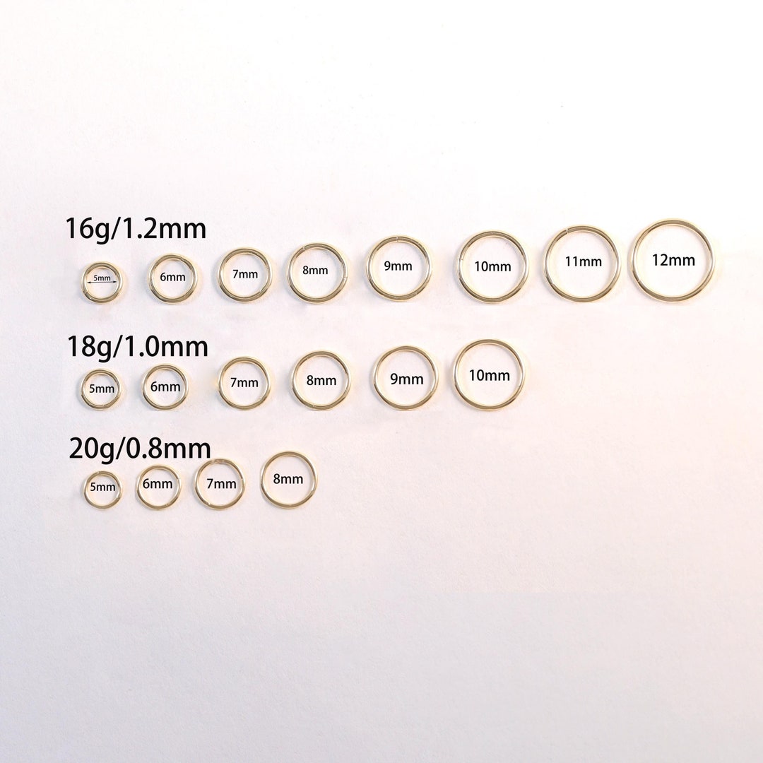 Solid 14K Gold Multiple Size Hinged Clicker Seamless Septum Ring ...