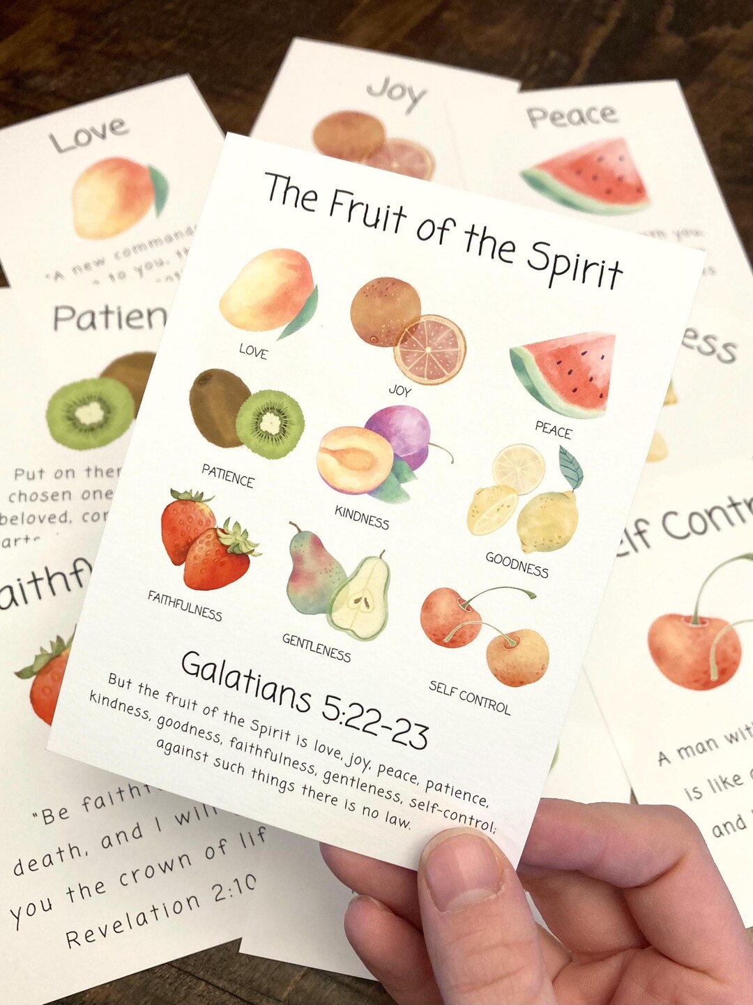 The Fruit of the Spirit Scripture Cards for Kids Memorization - Etsy
