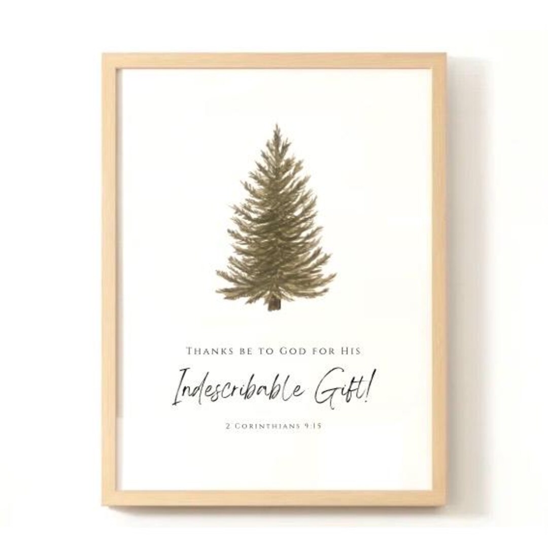 Christmas Watercolor Scripture Sign 2 Corinthians 9:15 - Etsy