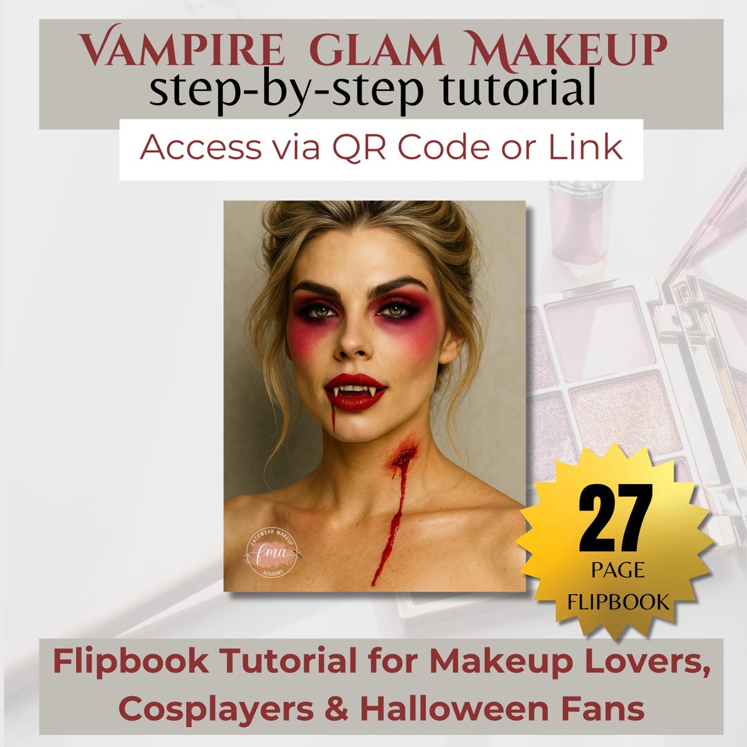 Halloween Glamorous Goth Vampire Makeup Tutorial Step by Step Character ...
