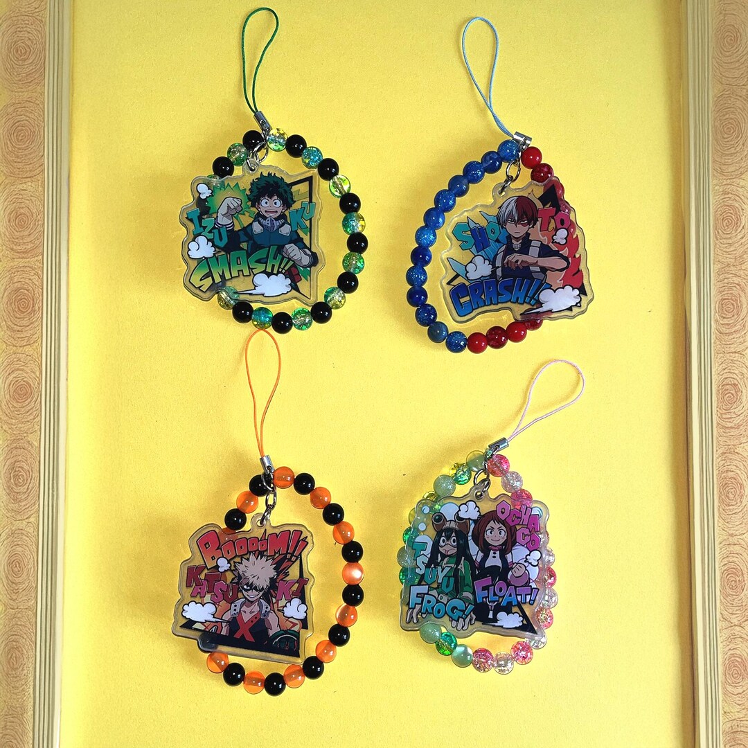 MHA Inspired Anime Beaded Bag Charms - Cute Bag & Phone Accessories ...