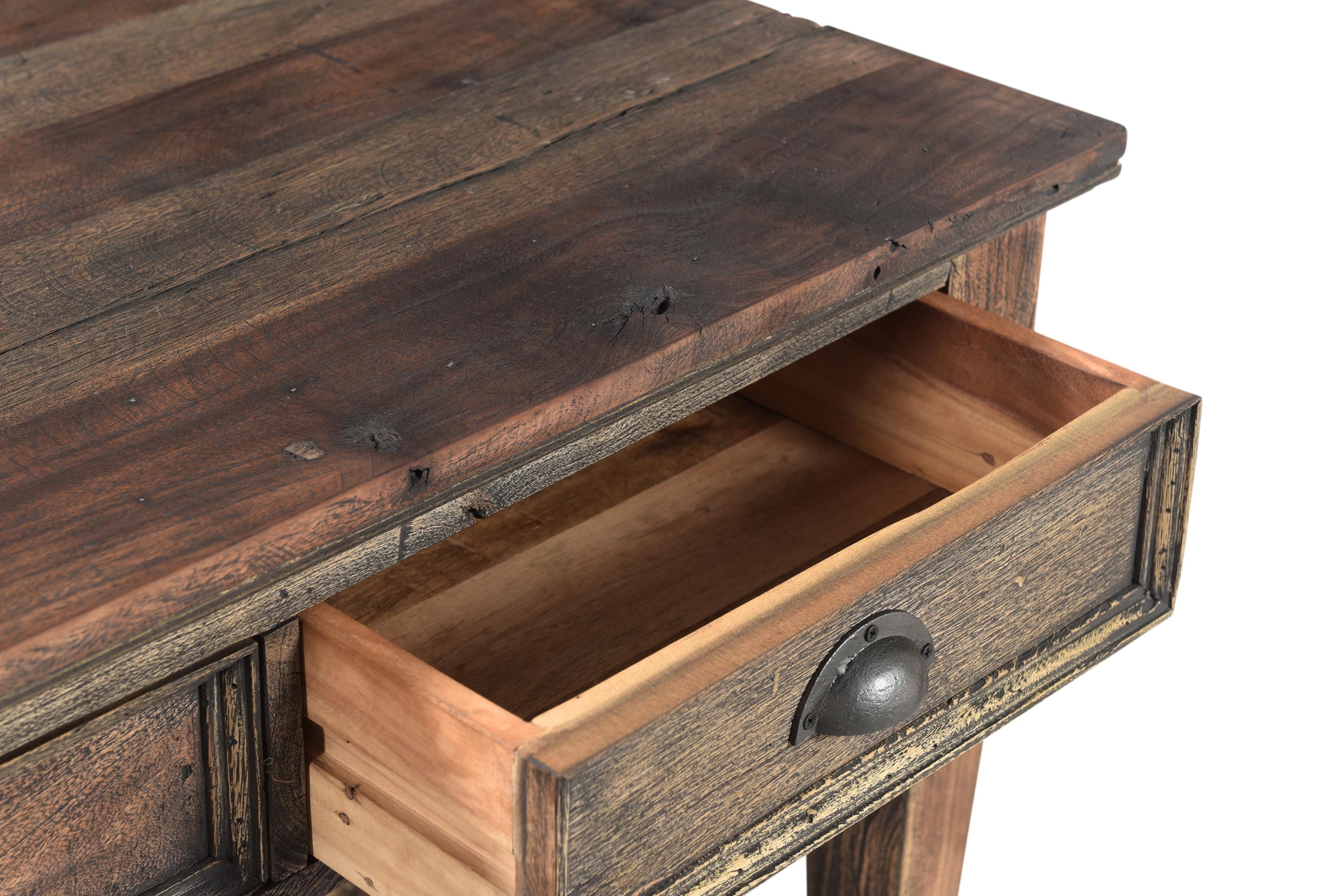 Designe Gallerie Yahaira Sofa Table Set With 3 Leather Ottomans ...