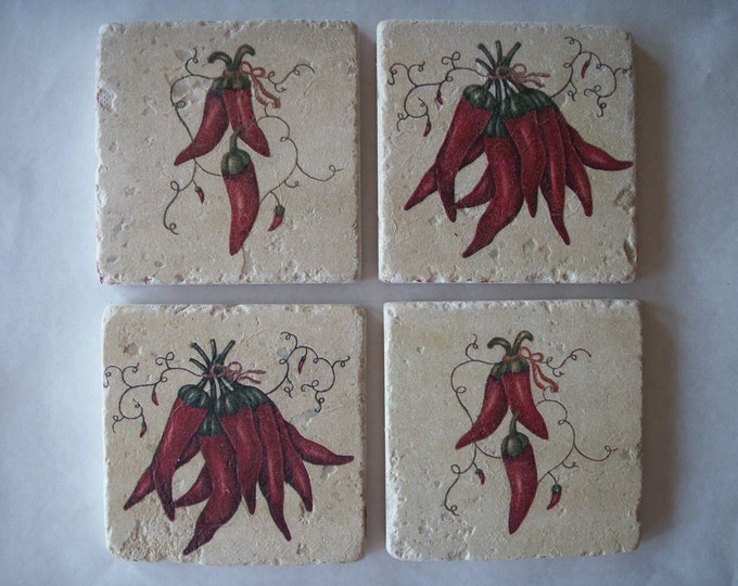 Hot Chili Pepper Coasters - Etsy