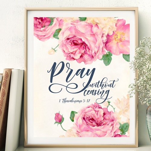 1 Thessalonians 5:17 Must. Pray. Always. Vintage Bible - Etsy