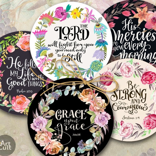 Bible Verses Digital Collage Sheet Circles Bible Verses 1 Inch - Etsy
