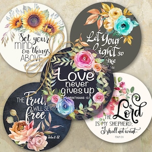 Printable 4 Inch Size Bible Verses Circle Images Set #1 Digital ...