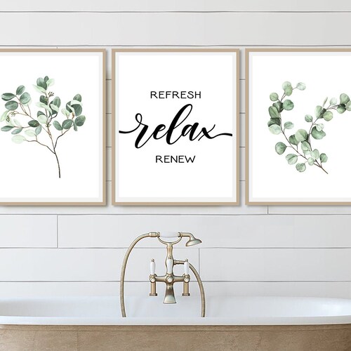 Relax Refresh Renew Signs/ Bathroom Wall Decor / Set of 3 Wood - Etsy
