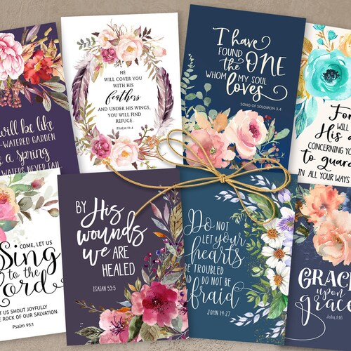 Printable BIBLE VERSES TAGS Scripture Art Eight - Etsy
