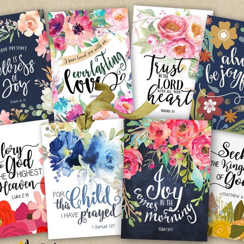 Printable BIBLE VERSES TAGS Scripture Art Eight - Etsy