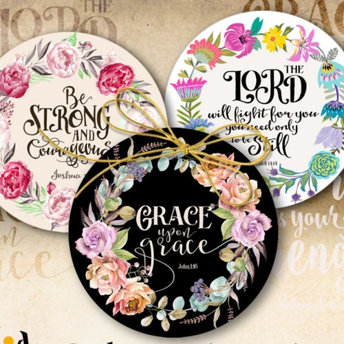 Printable BIBLE VERSES TAGS Scripture Art Eight - Etsy