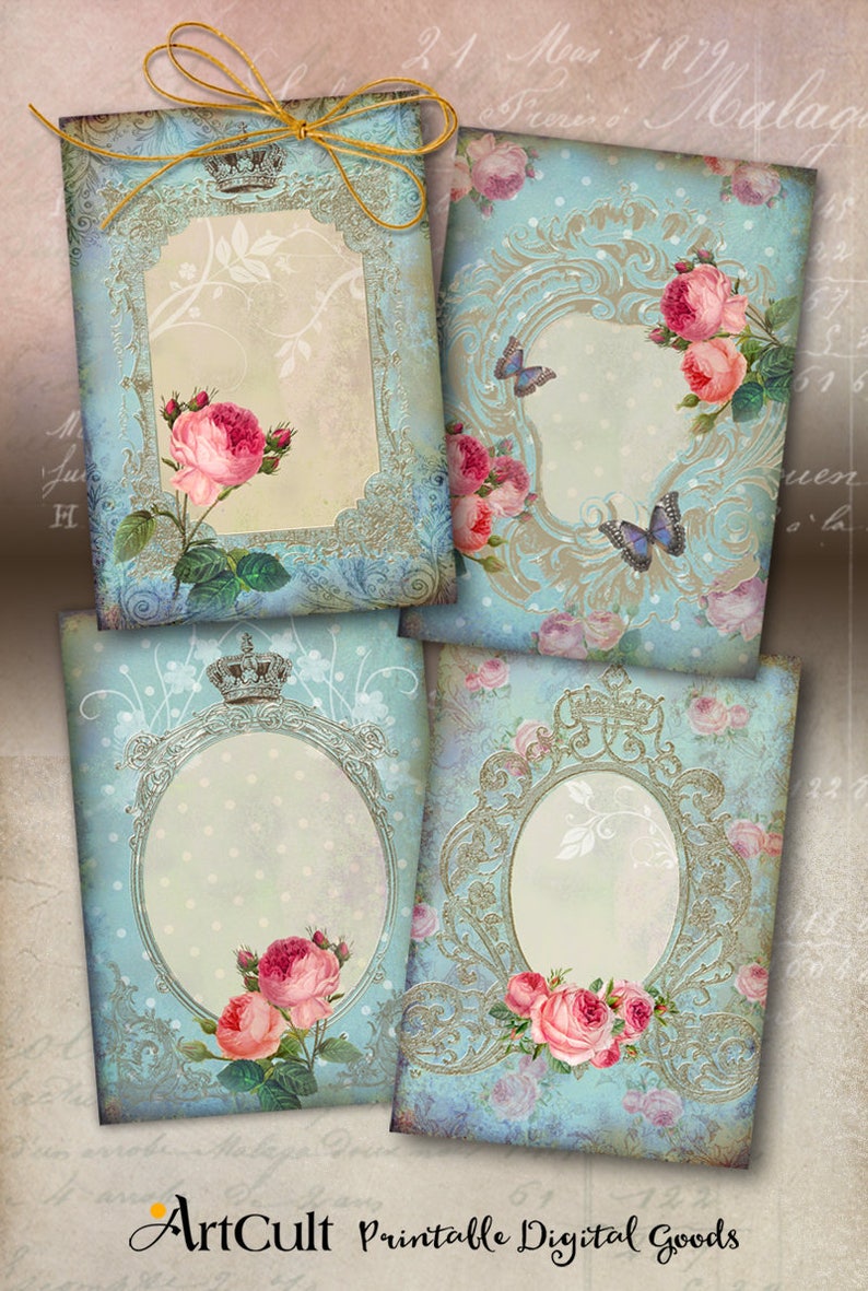 Printable 5x3.5 Inch Size Images PALE BLUE BEAUTY Digital | Etsy